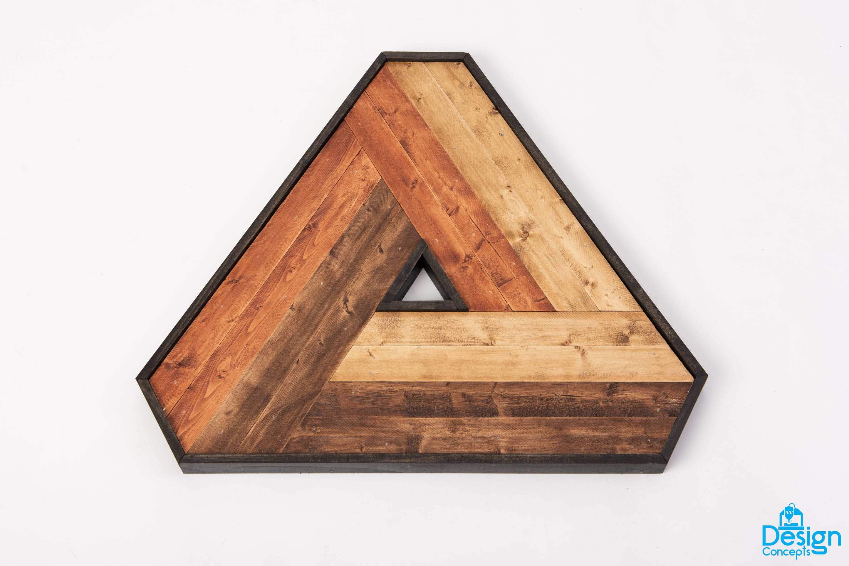 Rustic Wooden Penrose Triangle 3D Wall Art – Design Concepts Chi
